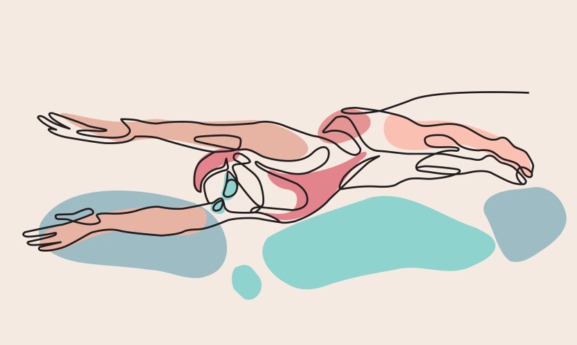 Swimming butterfly swimmer action Royalty Free Vector Image