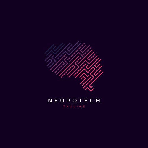 Neural network logo human brain emblem Royalty Free Vector