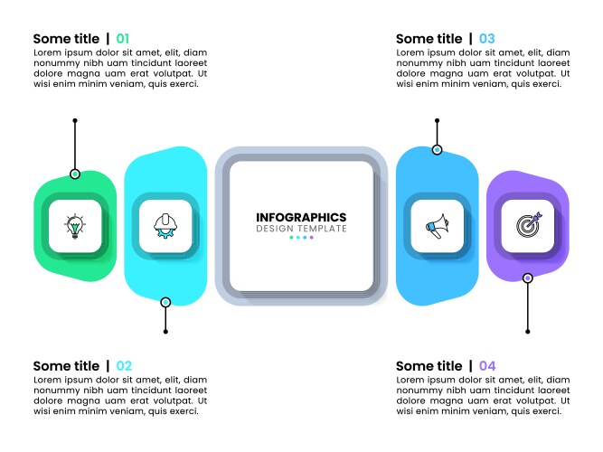 Infographic template 4 symmetrical circles Vector Image