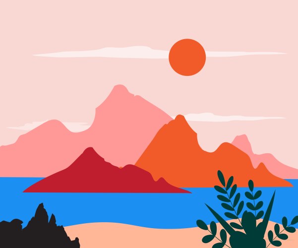 Wide sea view Royalty Free Vector Image - VectorStock