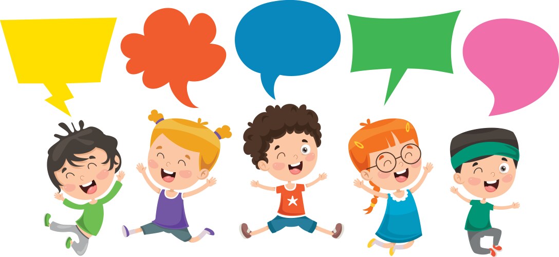 Kids speech bubble Royalty Free Vector Image - VectorStock