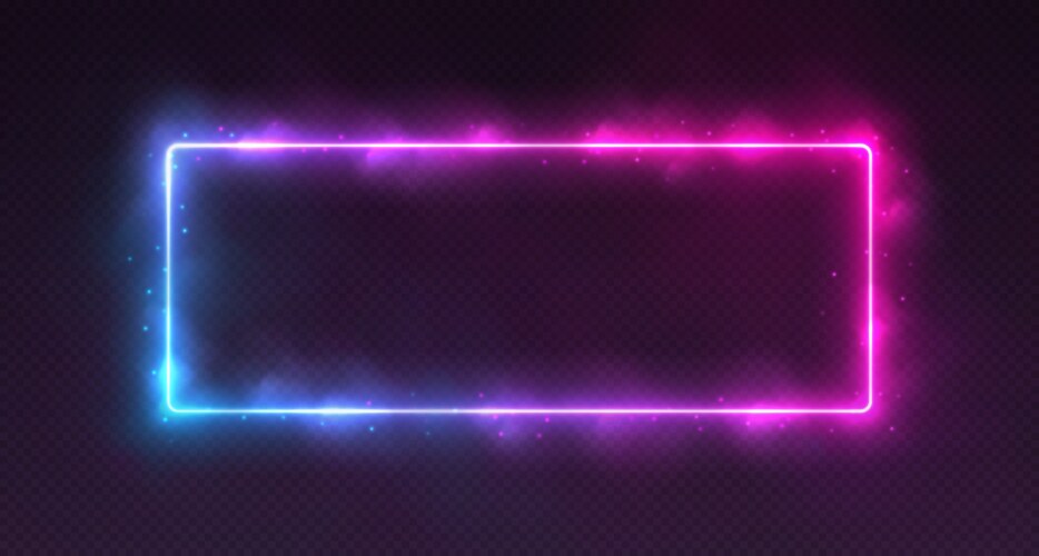 Gradient neon frame glowing border with sparkles Vector Image
