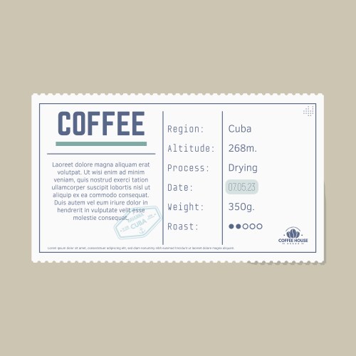 Coffee packaging design minimal label retro style Vector Image