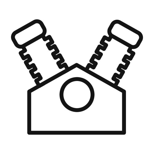 Air compressor pump icon black and white outline Vector Image