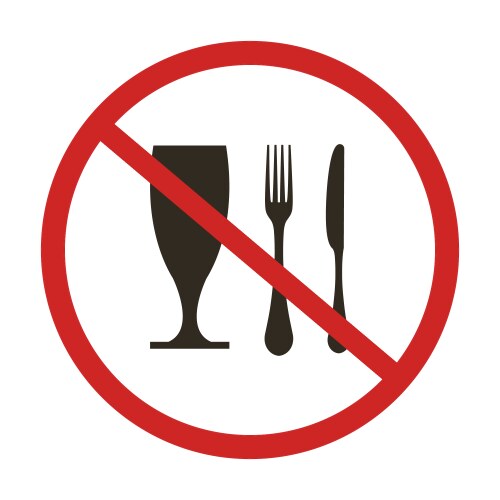 No eating and drinking sign Royalty Free Vector Image