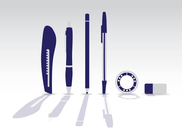 Office pencil cartoon Royalty Free Vector Image