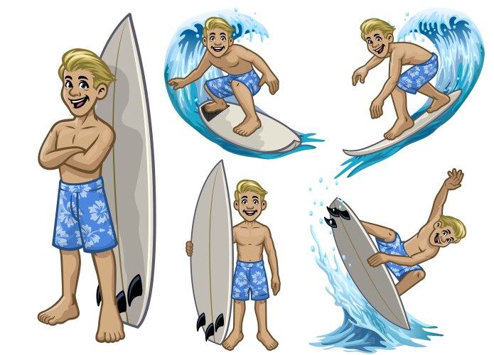 Surfer Cartoon Vector Images (over 8,400)