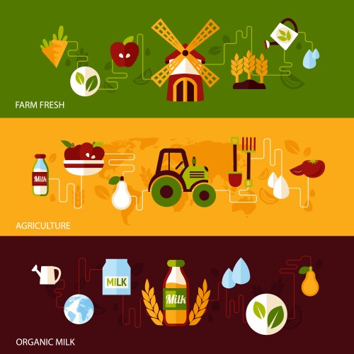 Farm banner set Royalty Free Vector Image - VectorStock