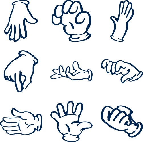 Cartoon hands Royalty Free Vector Image - VectorStock