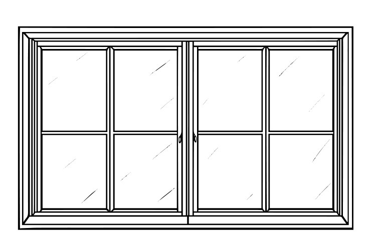 Hand-drawn window sketch vintage Royalty Free Vector Image