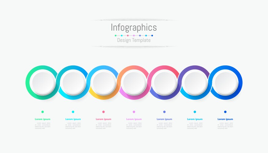 Infographic 7 options design elements Royalty Free Vector