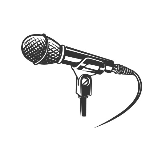 Cartoon doodle microphone Royalty Free Vector Image