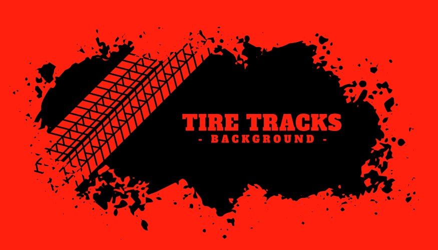Red background with tire track wheel print Vector Image