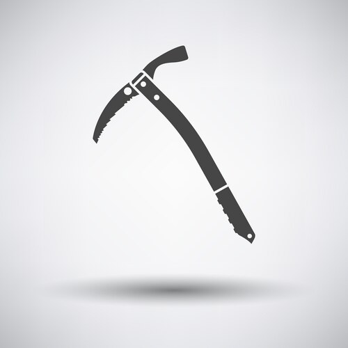 Climb ice axe cartoon Royalty Free Vector Image