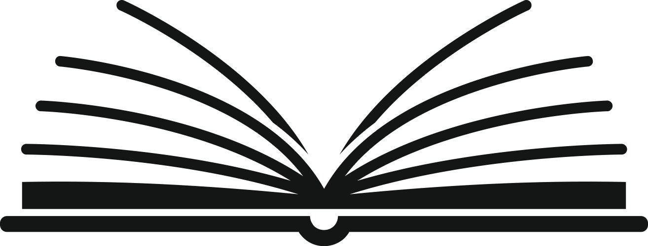 Open book with text columns icon Royalty Free Vector Image