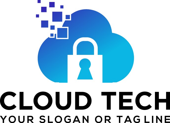 Cyber security logo with shield and check mark Vector Image