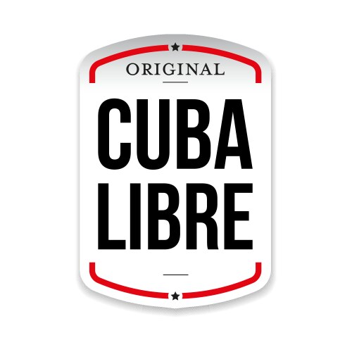 Cuba libre cocktail vintage hatching Royalty Free Vector