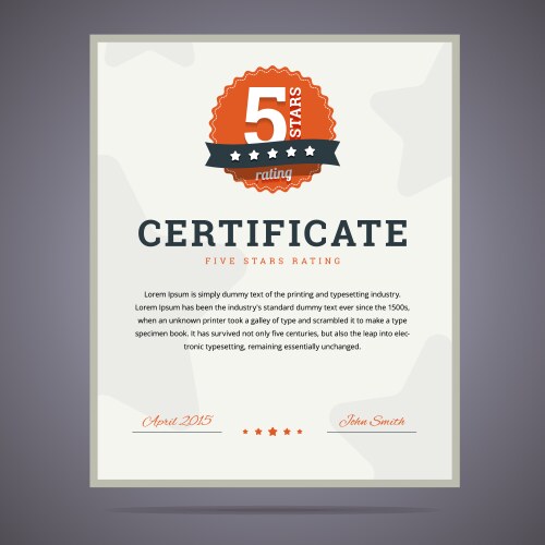 Creative certificate of appreciation award Vector Image