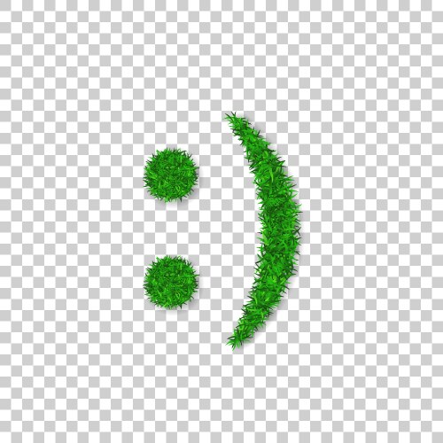 Green grass face smile smiley grassy icon Vector Image