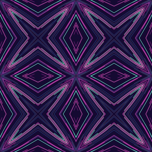 Neon lines geometric seamless pattern Royalty Free Vector