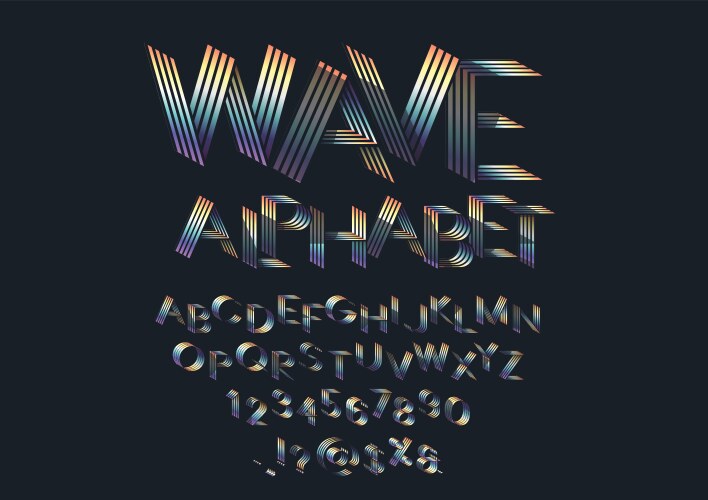 Wave font Royalty Free Vector Image - VectorStock