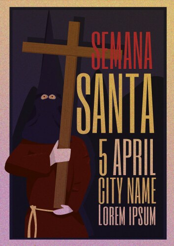Holy week poster template Royalty Free Vector Image