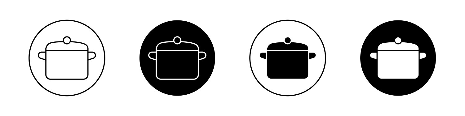 Pot icon set Royalty Free Vector Image - VectorStock
