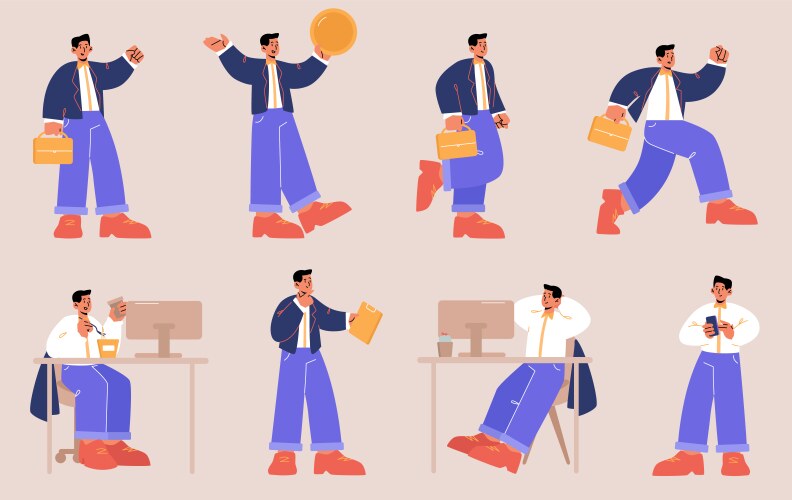 Busy businessman Royalty Free Vector Image - VectorStock