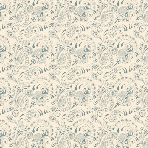 Paisley blue seamless pattern tribal repeating Vector Image