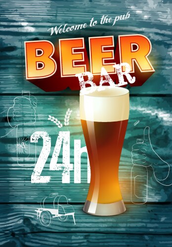 Typography vintage beer poster Royalty Free Vector Image