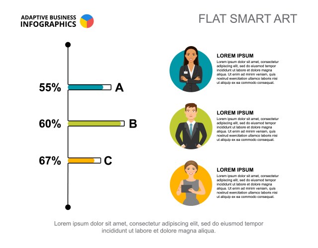 Timeline bar charts template for presentation Vector Image