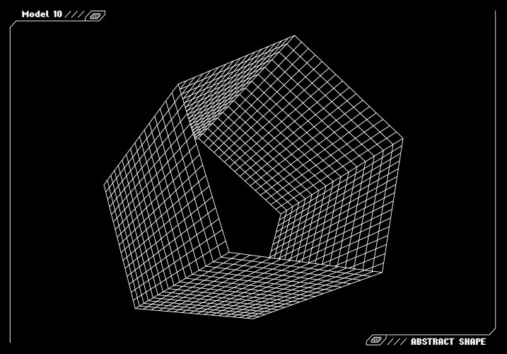 Abstract 3d wireframe shape or basic element Vector Image