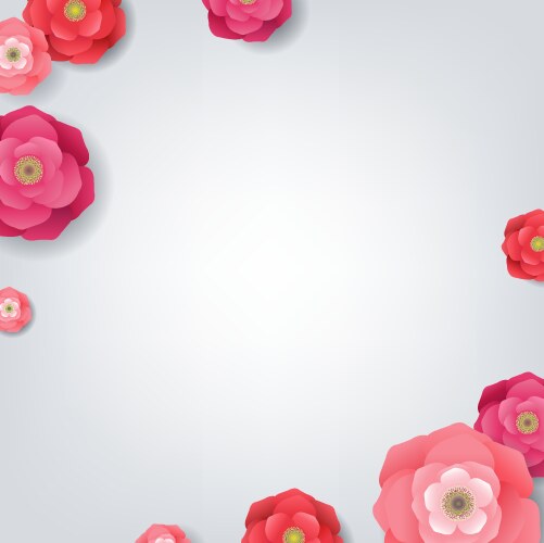 Pink flowers postcard transparent background Vector Image
