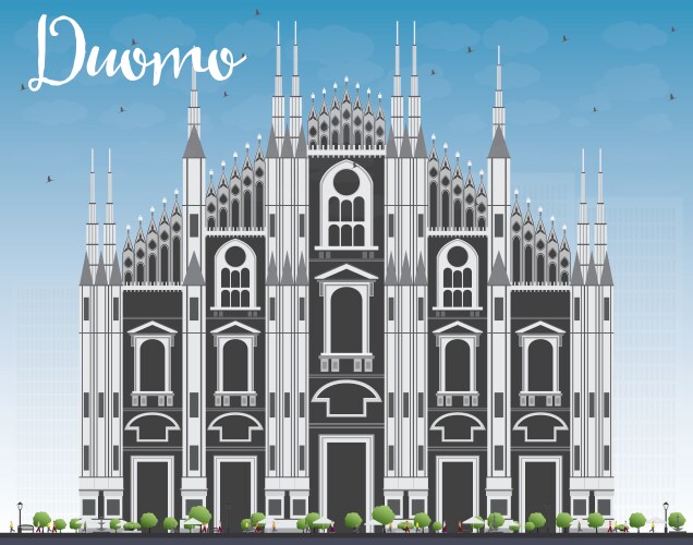 One single line drawing duomo di milano landmark Vector Image