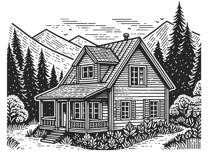 Isolated wooden cabin Royalty Free Vector Image