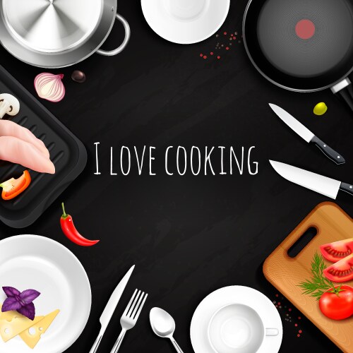 Love cooking card Royalty Free Vector Image - VectorStock