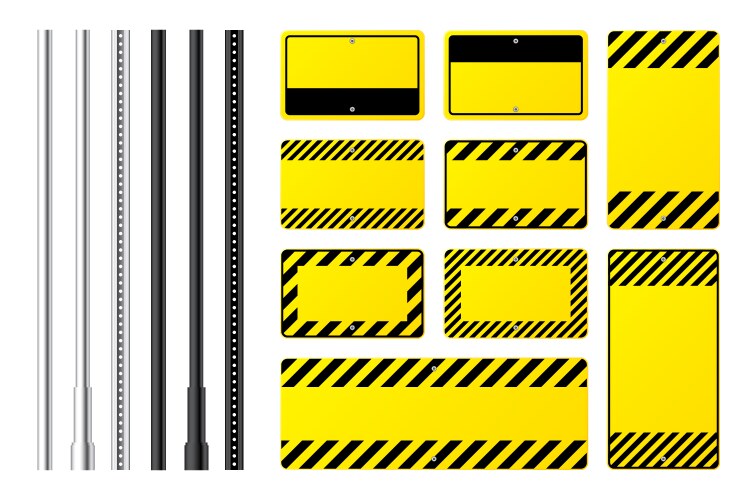 Warning danger signs attention banners Royalty Free Vector