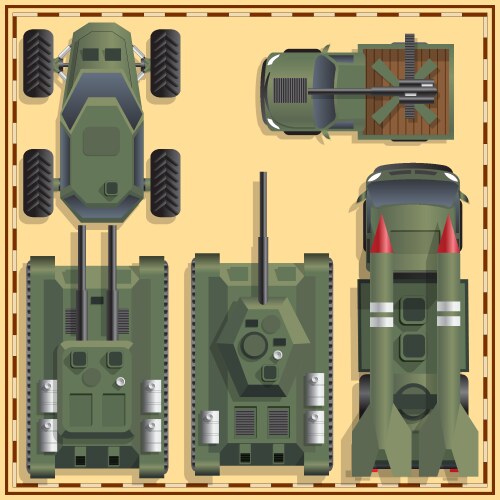 Military Tank Top View Vector Images (55)