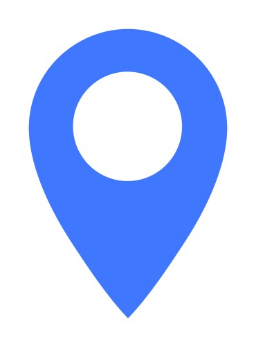 Blue map marker pin pointing location symbol Vector Image