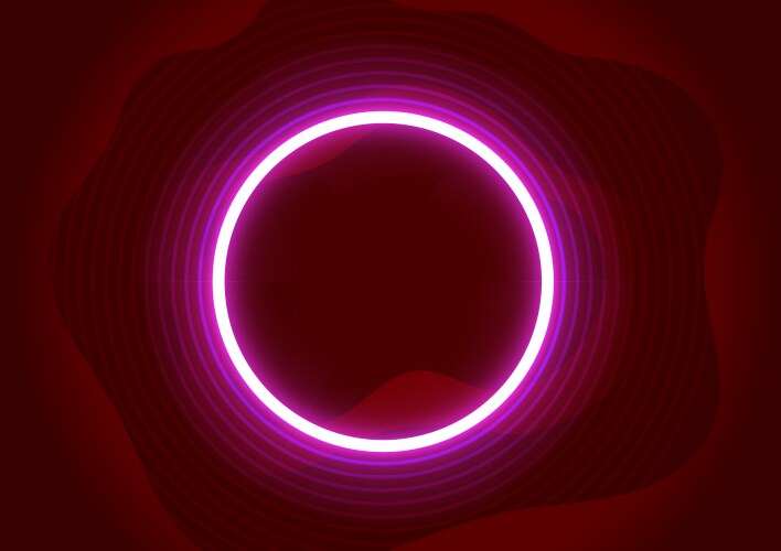 Shining rainbow neon lights circle frame Vector Image
