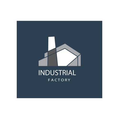Industrial factory logo design template setting Vector Image