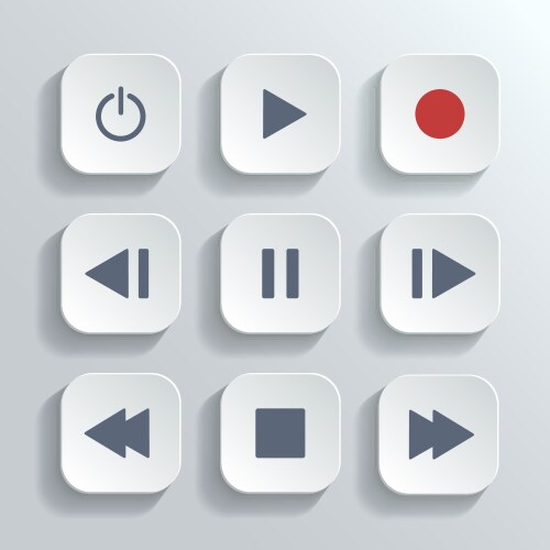 Gray interface buttons and sliders 3d set of ui Vector Image