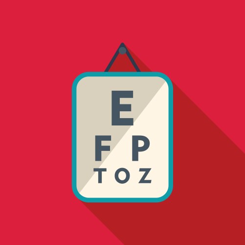 Snellen chart hanging on wall representing Vector Image