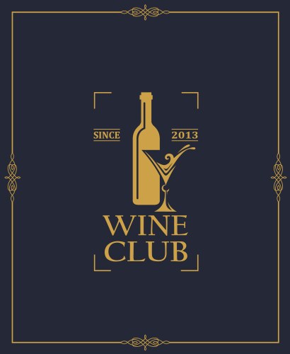 Wine club label Royalty Free Vector Image - VectorStock