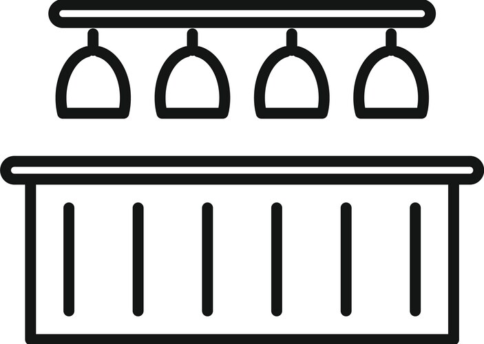 Bar counter icon outline cafe table Royalty Free Vector