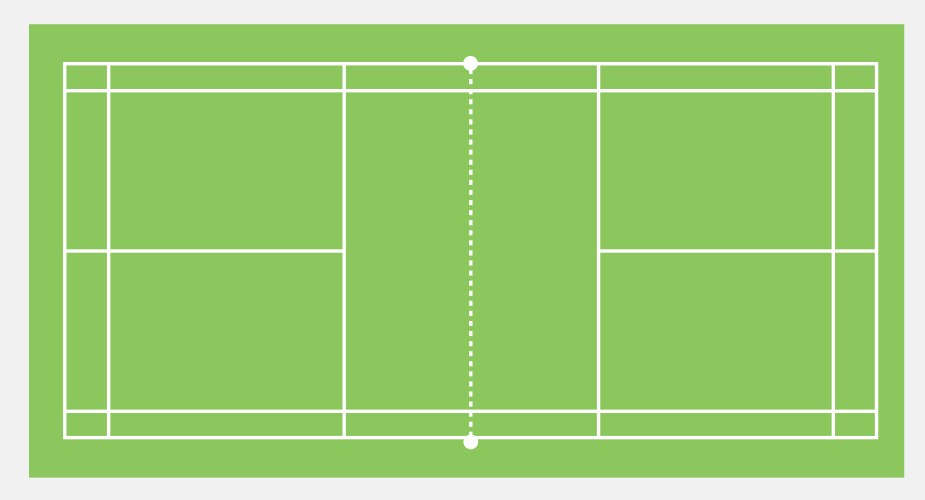 Badminton court or field line for badminton Vector Image
