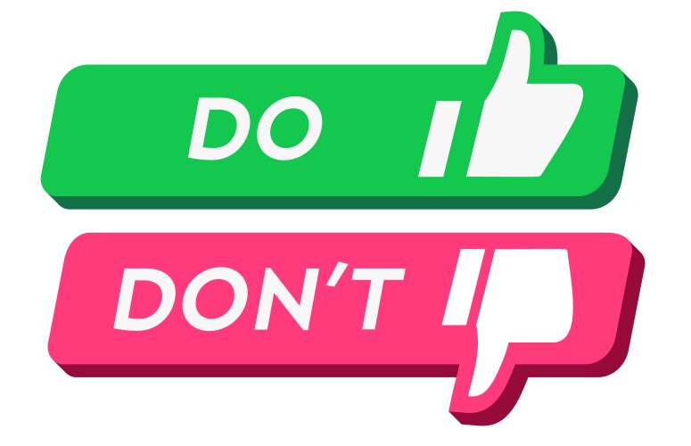 Do and dont infographic frame template Royalty Free Vector