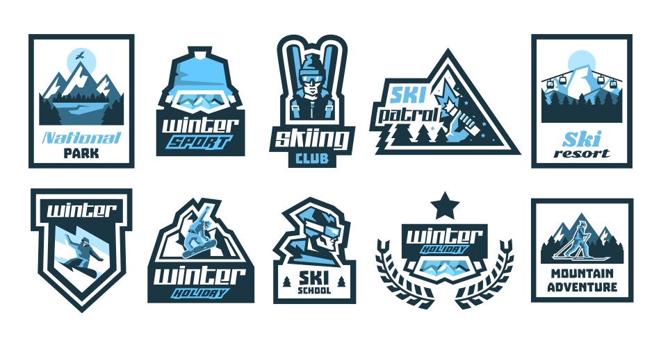 Big set of logos on the theme construction Vector Image