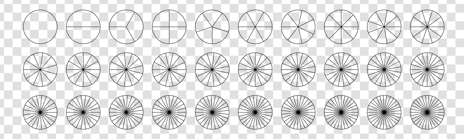 Divided geometric circles segment slice set Vector Image