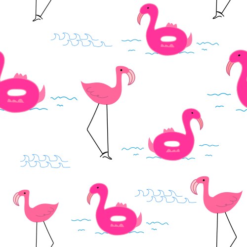 Flamingo background design tropical flowers Vector Image